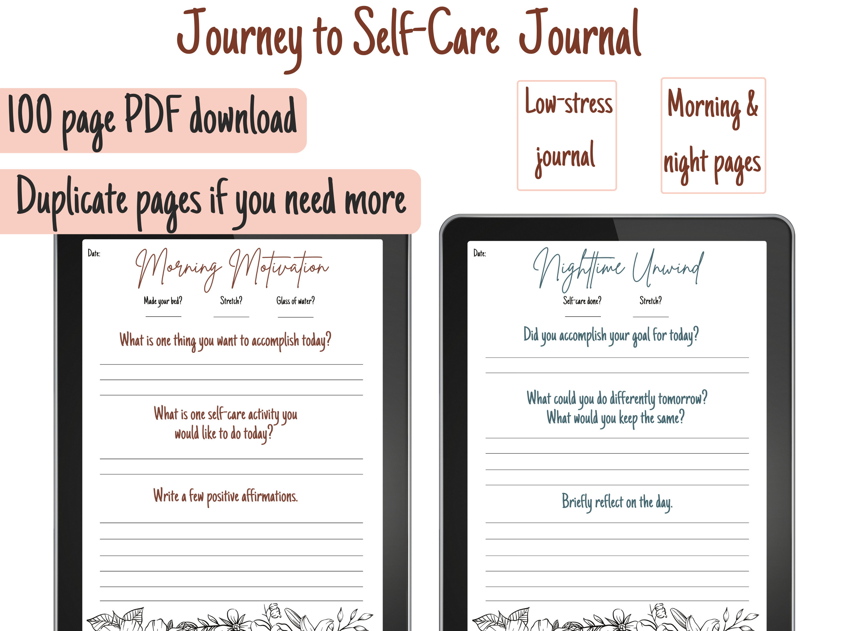 Journey to Self-care Journal - Etsy