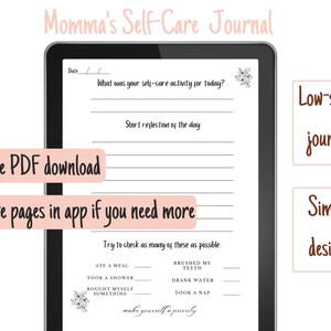 Momma's Self-care Journal | Notebook for Mom | Digital Journal | Busy ...