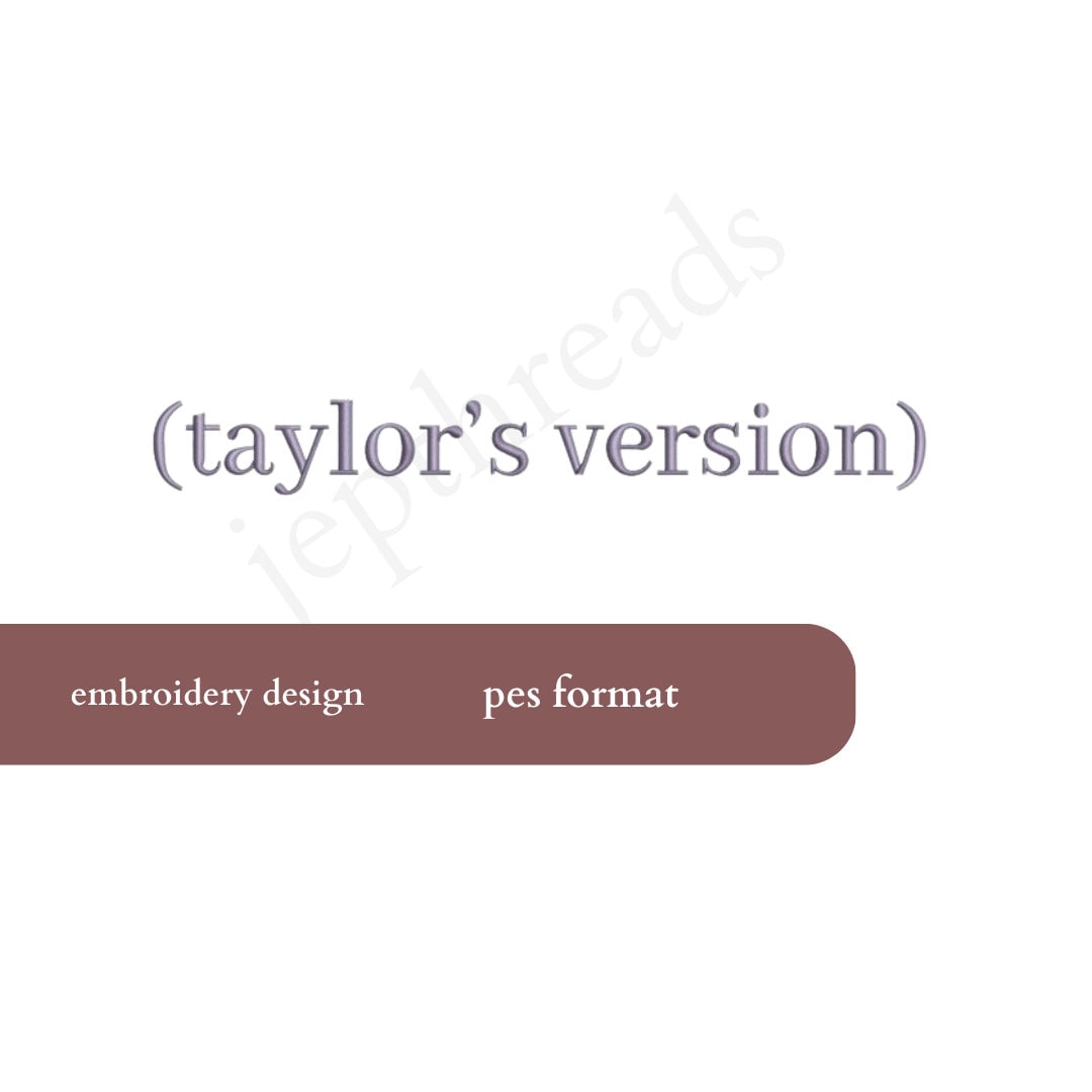 Taylor's Version Embroidery Digital PES Design - Etsy