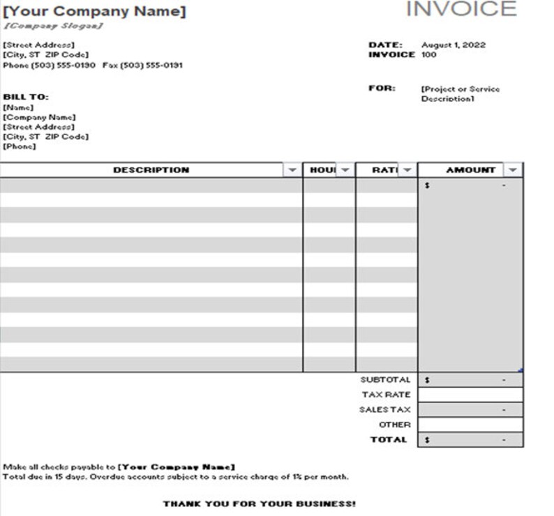 Invoice Template simple & Elegant Design - Etsy