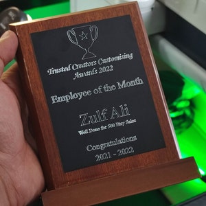 Achievement Trophy Customised Your Wording Personalised Wood Plaque ...