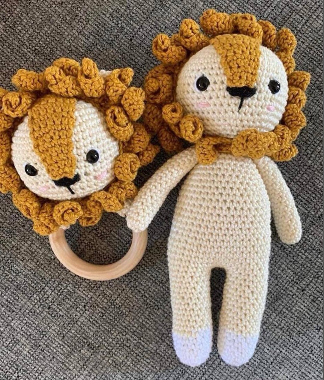 Personalized Animal Crochet Rattle，baby Shower Gift，custom Wooden Baby ...