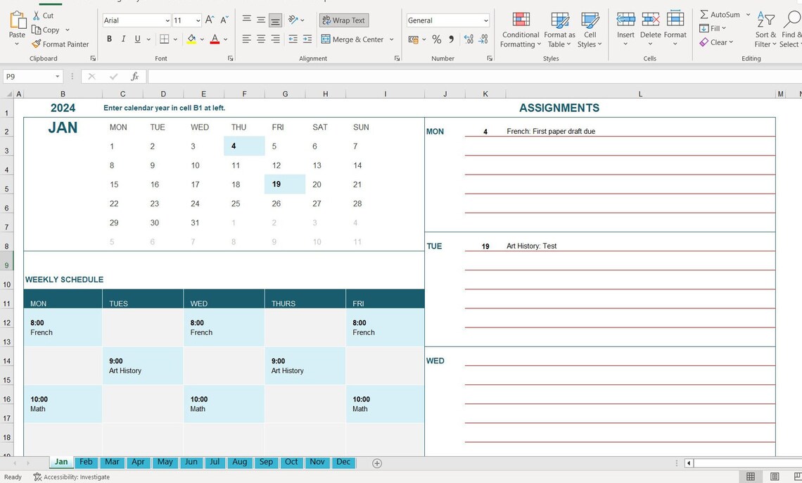 Calendar Digital. Calendar Template , by Month , Excel Template ...