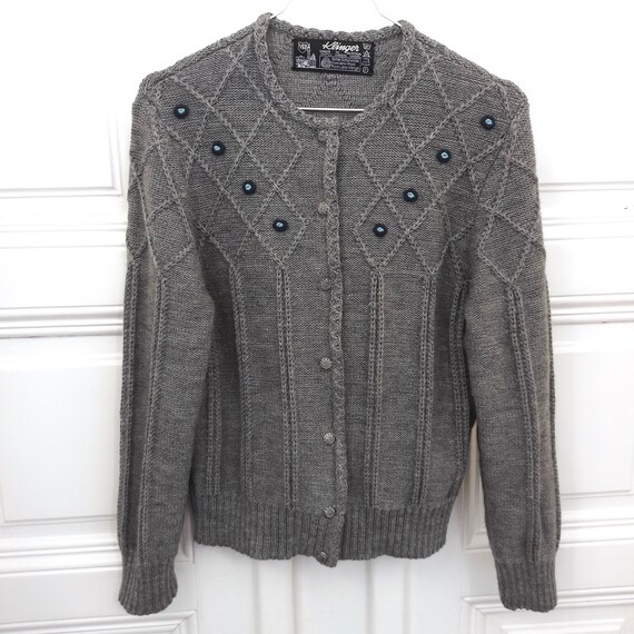 Vintage Austrian Cardigan Klinger Trachten Cardigan E… - Gem