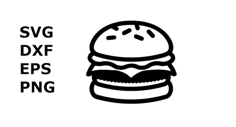 Classic Cheese Burger Digital Download SVG Dxf Eps Png - Etsy