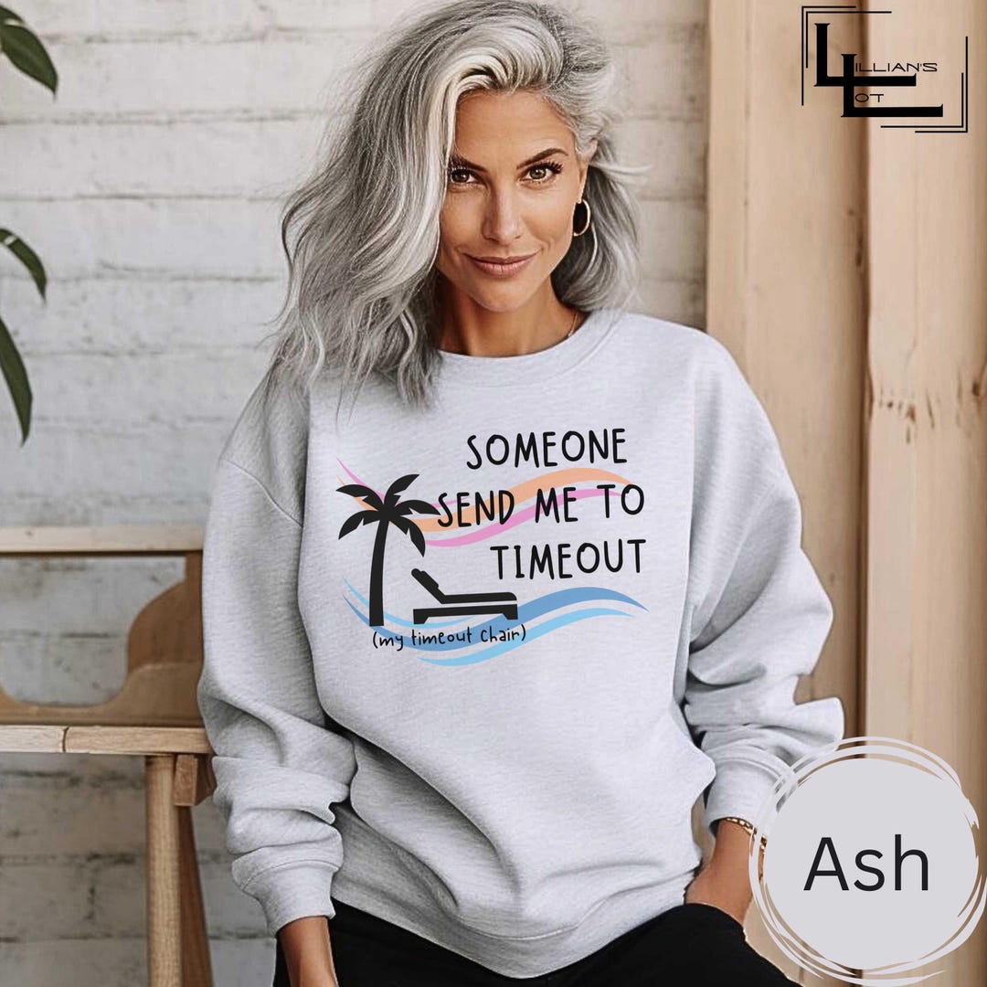 Funny Mom Timeout Beach Sweatshirt, Vacation Humor Gift - Etsy