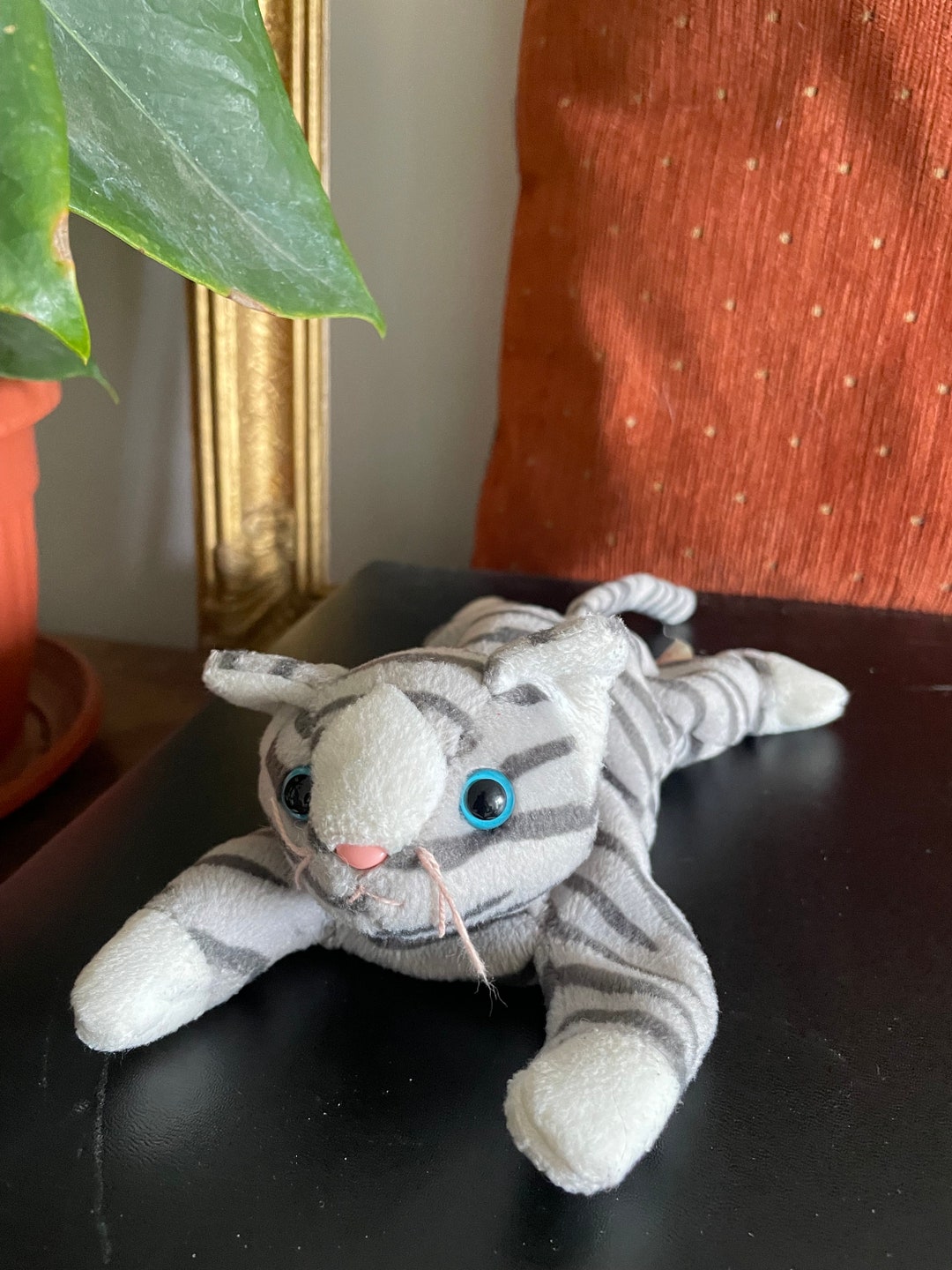 TY Prance Rare Retired Vintage 1997 the Gray Cat Beanie Baby Stuffed ...