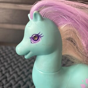1997 Hasbro Blue My Little Pony Purple Eyes Brushed Hair Action Figure ...