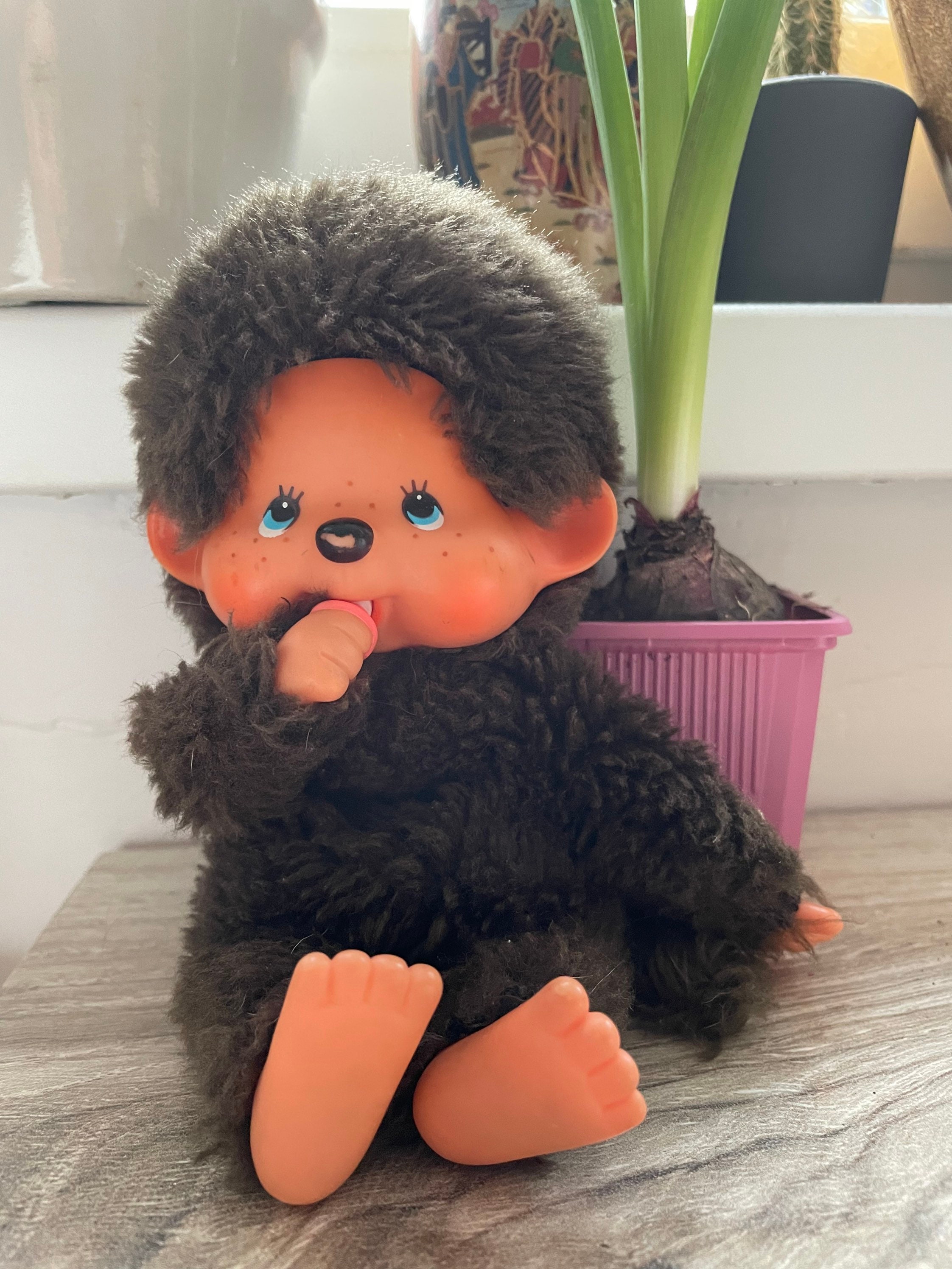 Monchhichi 1974 Rare Blue Eyes Plush Doll 20 Cm / 8, Collectable ...