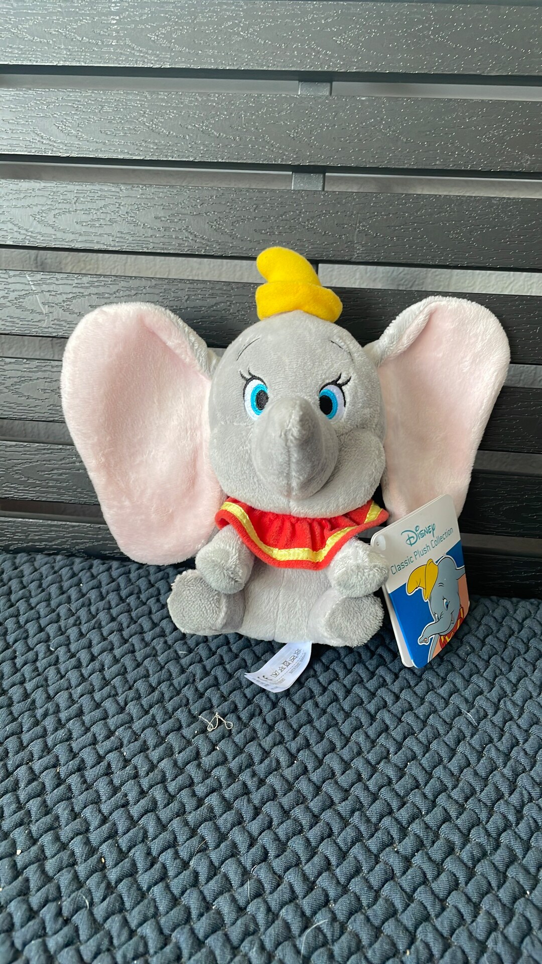Disney Dumbo the Gray Elephant With Red Collar Yellow Hat Plush Stuffed ...