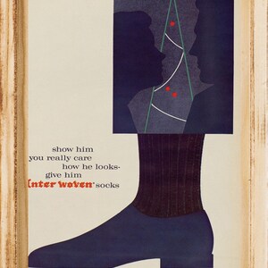 1960 Inter Woven Socks Add Poster Print | Vintage Socks Advertising ...