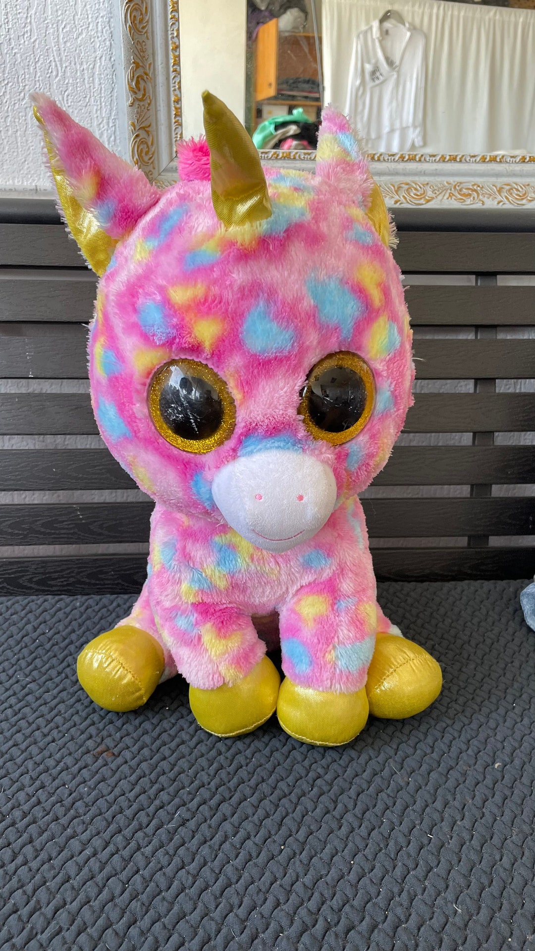 TY Beanie Boos LARGE Fantasia the Unicorn Stuffed Animal Plush Toy Size ...