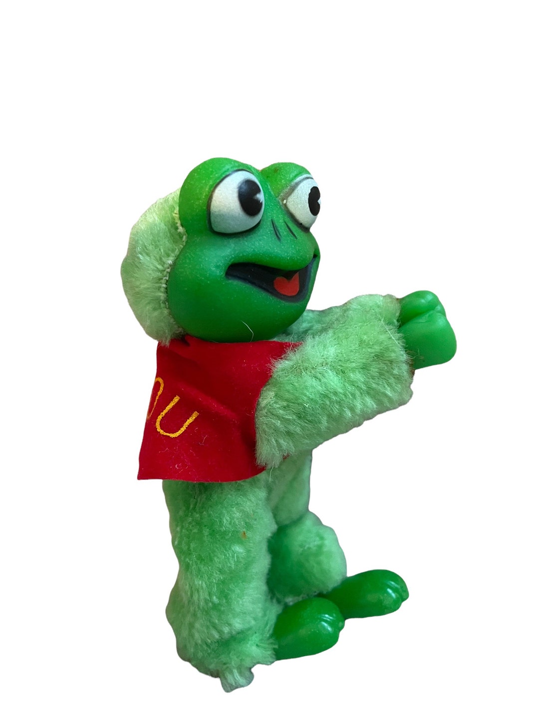 Vintage 1980s Frog Finger Grabber Puppet Clip Hugger Plush Toy Size 5.5 ...