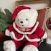 2001 Snowflake White Large Teddy Bear Christmas Suit and Hat 59 Cm/ 23 ...