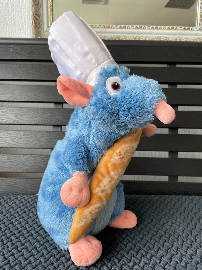 Disney Pixar Blue Mouse With Chefs Hat Ratatouille Holding - Etsy
