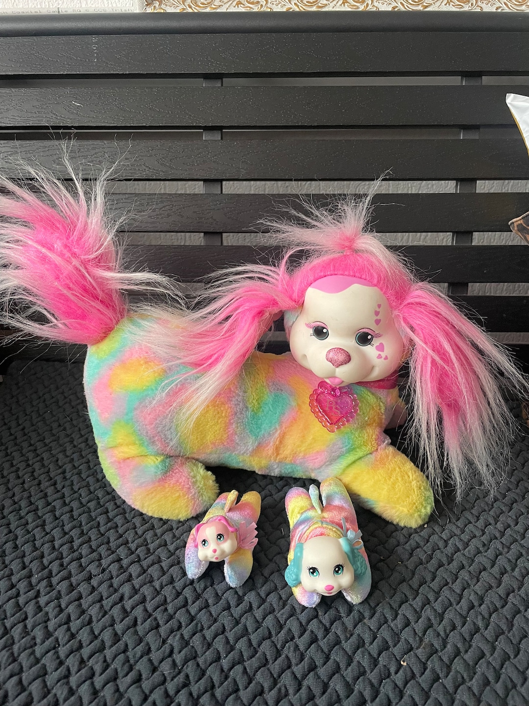 1991 Puppy Surprise Pink Mom Dog and Babies Rubber Face Plush Toy ...