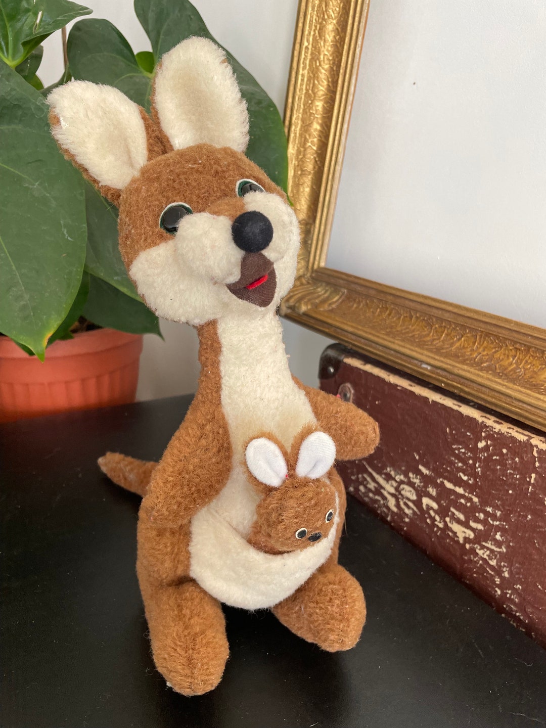 60s -70s Vintage Kangaroo Mother and Baby Stuffed Animal Collectable ...