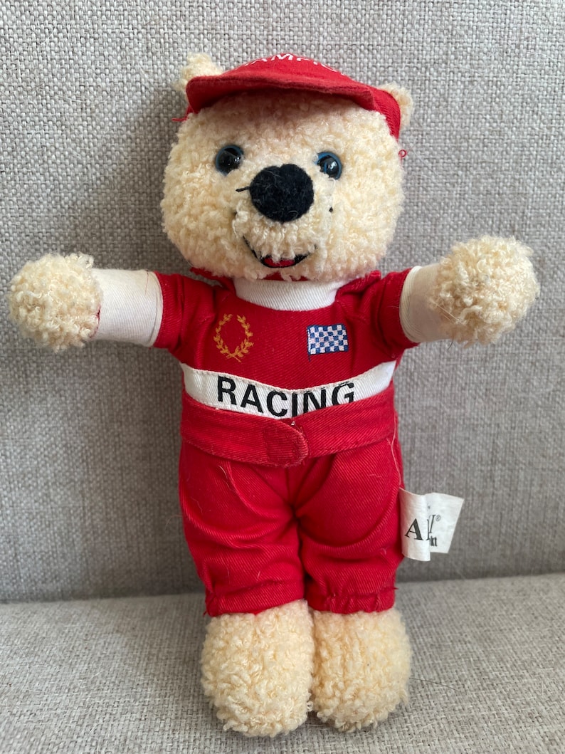 Vintage Original Aliki Racing Teddy Bear Champion Size 24cm Collectable ...