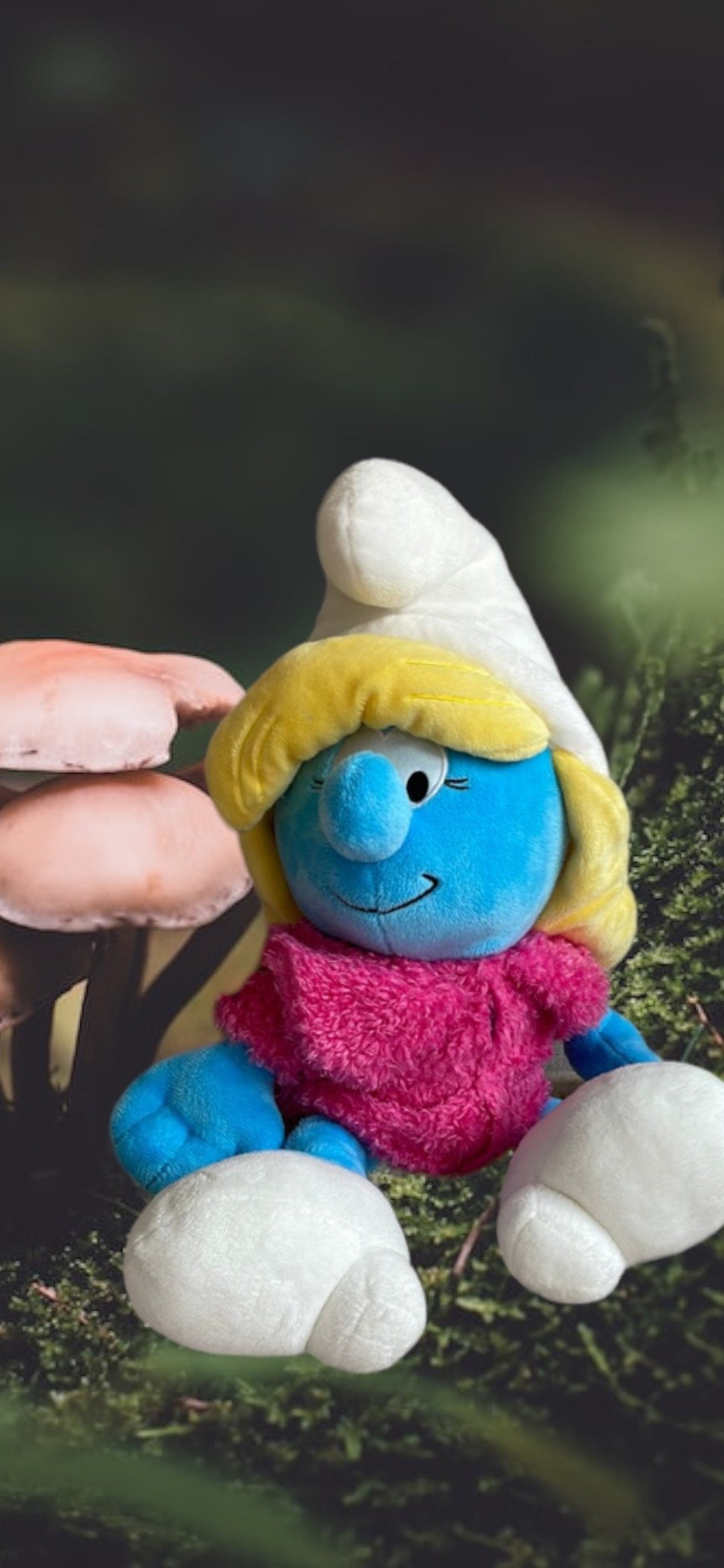 The Smurfs Pink Jacket Wearing Blonde Smurfette Girl Stuffed Plush 20.5 ...