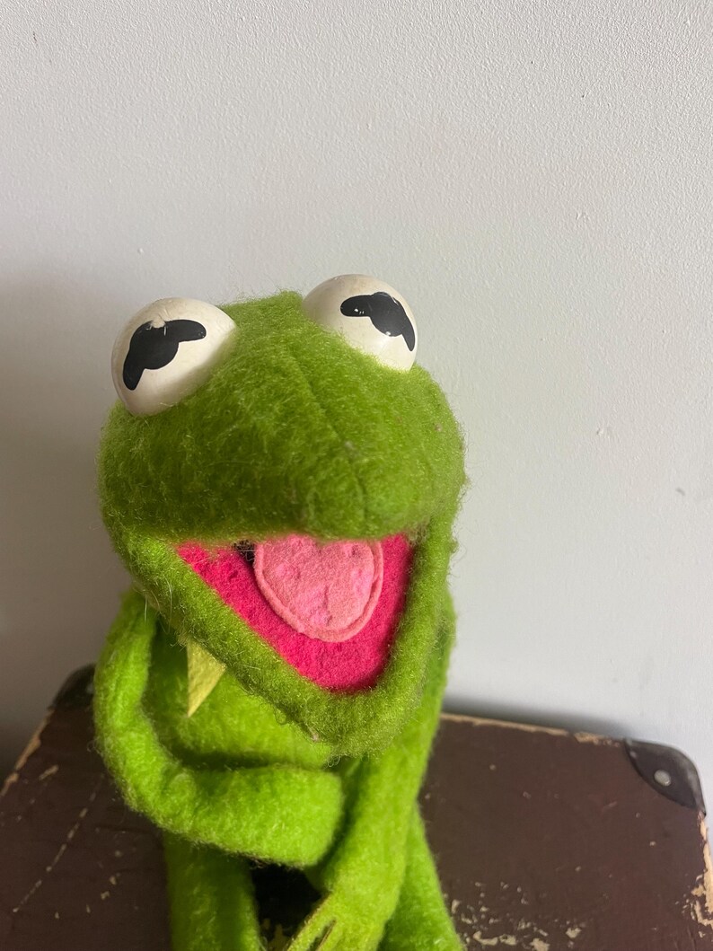 Rare 1976 Jim Henson Kermit the Frog Toy Plush Muppet Doll 48 Cm ...
