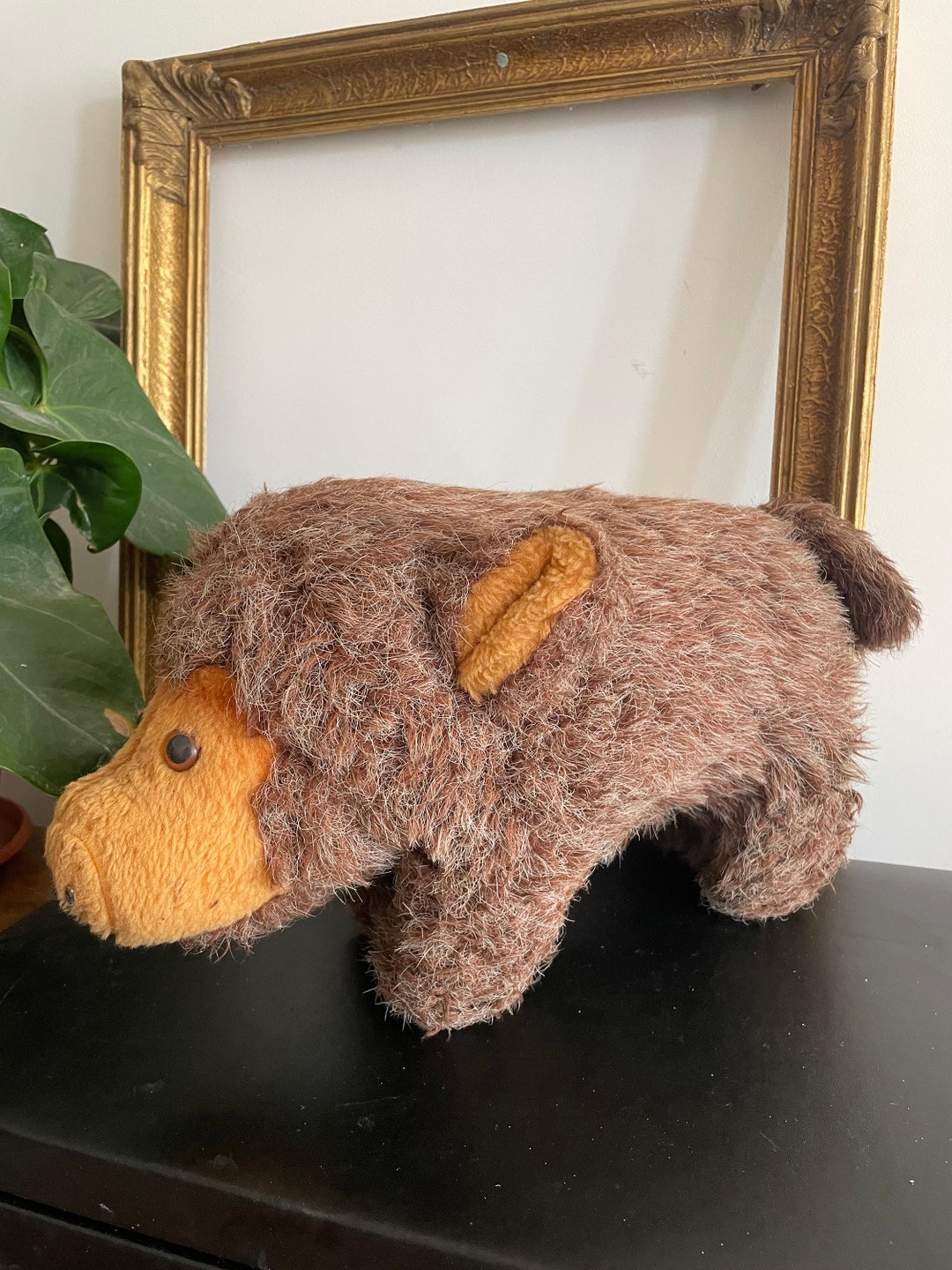 Vintage Wild Boar Plush Stuffed Animal Toy Glass Eyes Collectable Rare ...