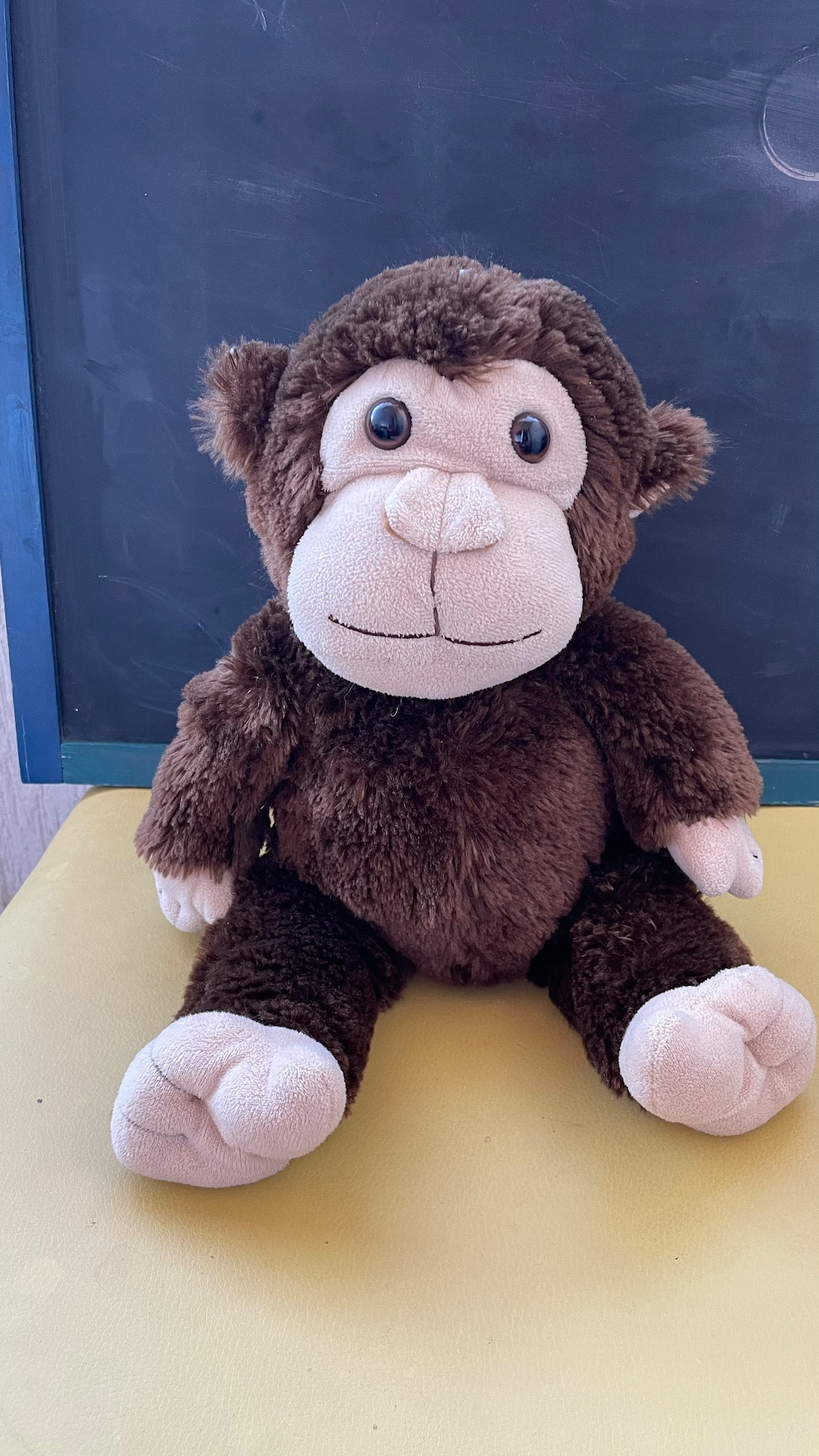 Teddy Tastic Brown Monkey Soft Animal Plush Toy Glass Eyes Size 43cm ...