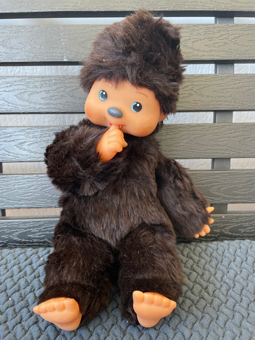 1980 TIEMI German Brown Monchhichi , Monchhici Plush Sucking Thumb 80s ...