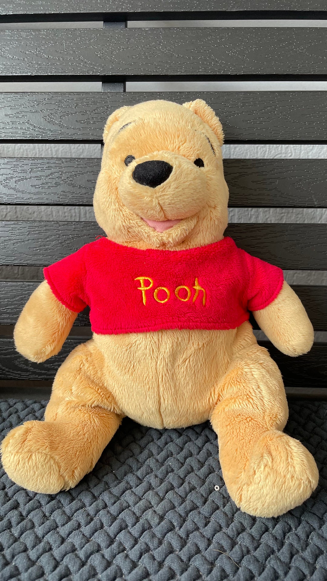 Disney Authentic Whinnie the Pooh Brown Bear in Red Shirt Soft Plush ...