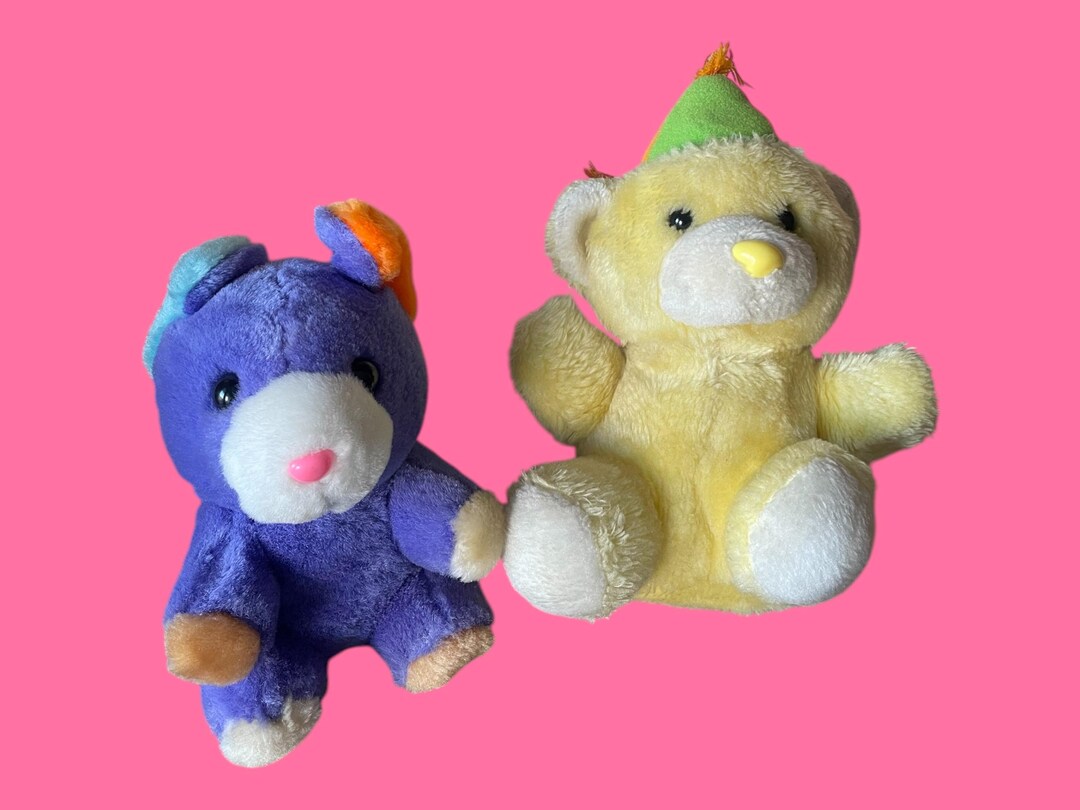 1980 Neon Plushies 80s Neon Teddy Bear Soft Plush Toy Vintage Retro ...
