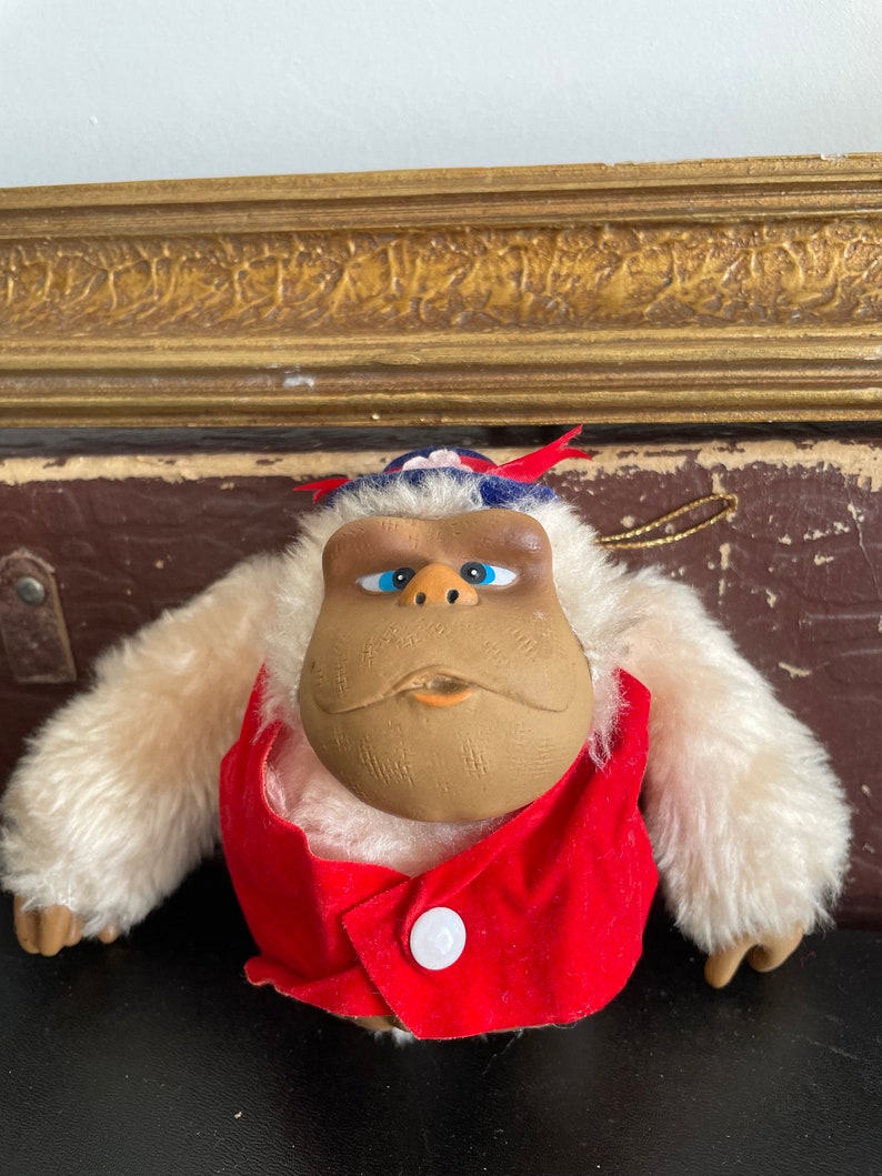 1979 Rare Applaus Rodney Gorilla Monkey Red Vest Rubber Face Plush ...