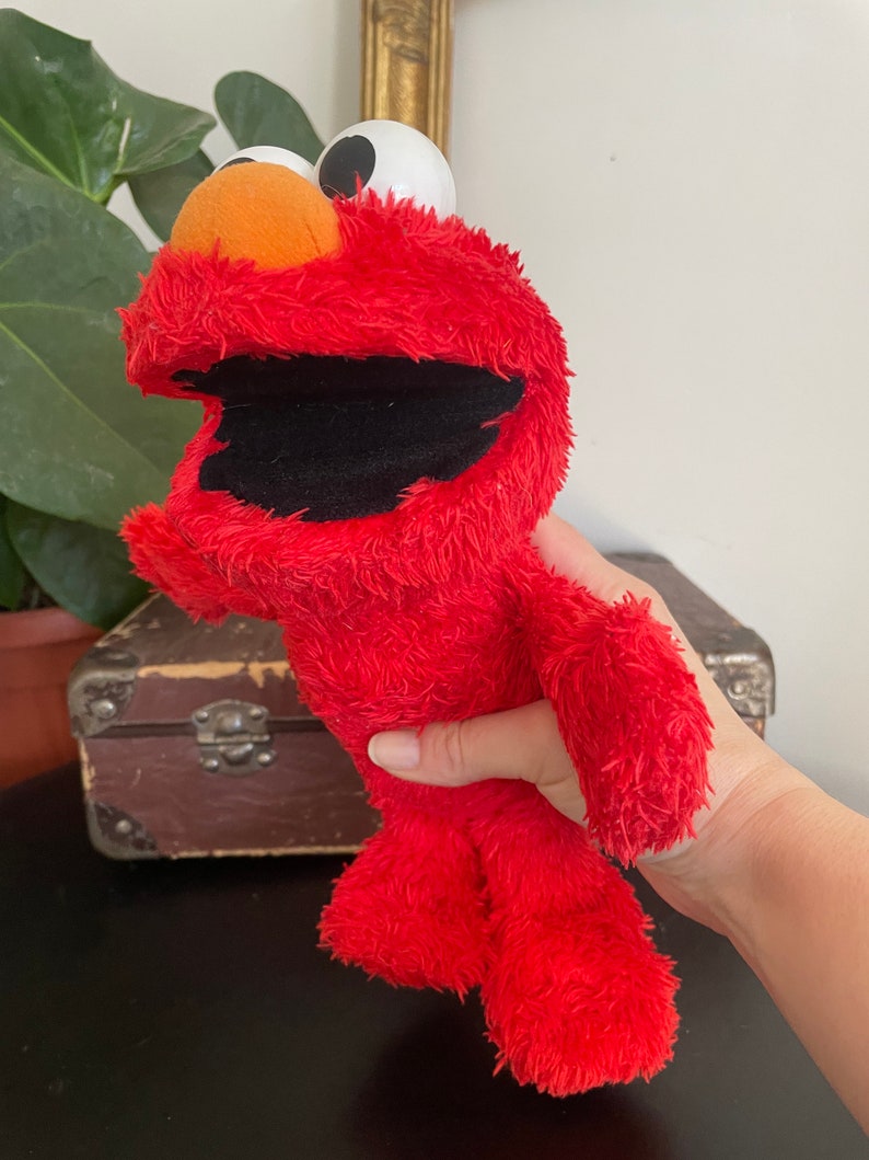 Sesame Street Rare Vintage Fun Elmo Plush Toy Opening Mouth When You ...