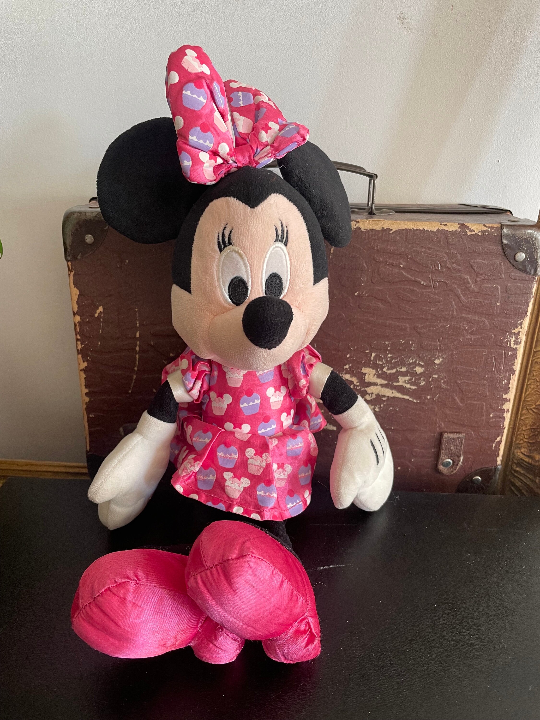 Minnie Mouse Pink Polka Dots Dress Soft Plush Stuffed Animal Toy Doll ...