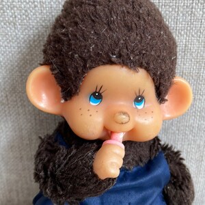Vintage 1974 Wearing Blue Overall Monchhichi Blue Eyes Monkey Plush Toy ...