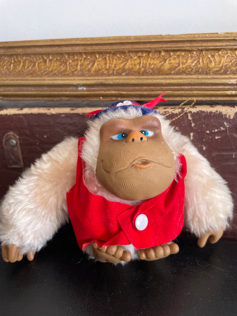 1979 Rare Applaus Rodney Gorilla Monkey Red Vest Rubber Face Plush ...