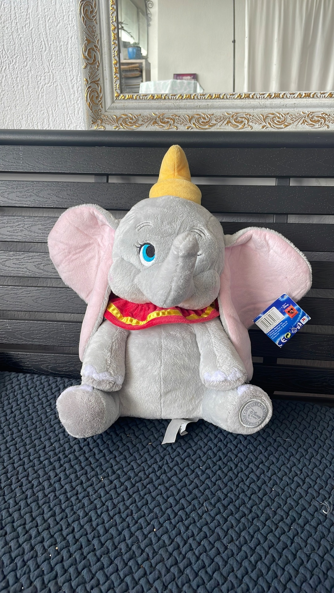 Disney Dumbo the Gray Elephant With Red Collar Yellow Hat Plush Stuffed ...