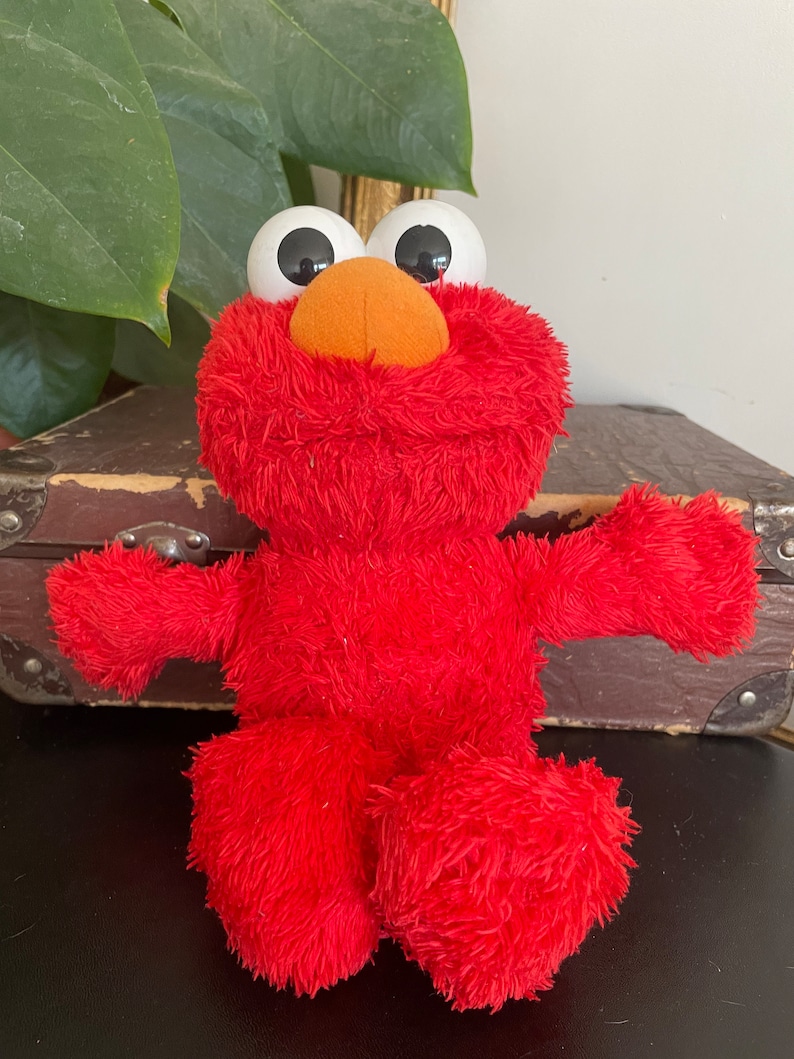 Sesame Street Rare Vintage Fun Elmo Plush Toy Opening Mouth When You ...