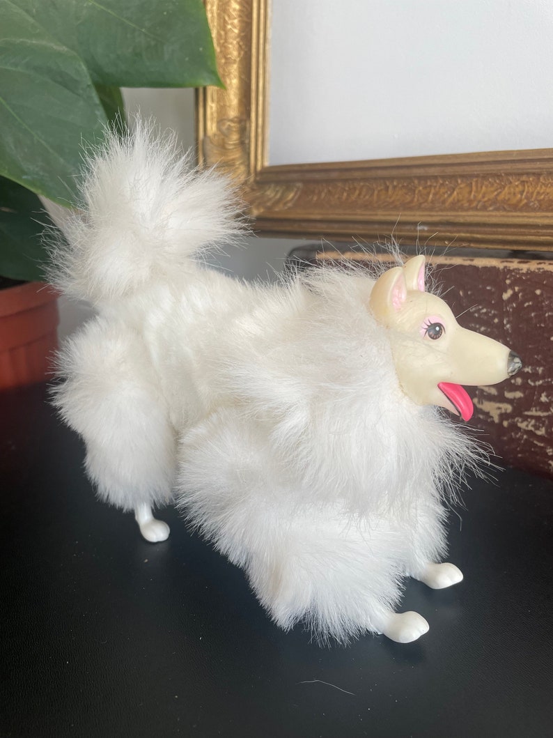 Barbie’s Dog 1991 Cute Snowball Mattel Pet White Fluffy Moving Legs Dog ...