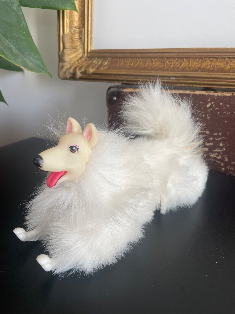 Buy Barbie’s Dog 1991 Cute Snowball Mattel Pet White Fluffy Moving Legs ...
