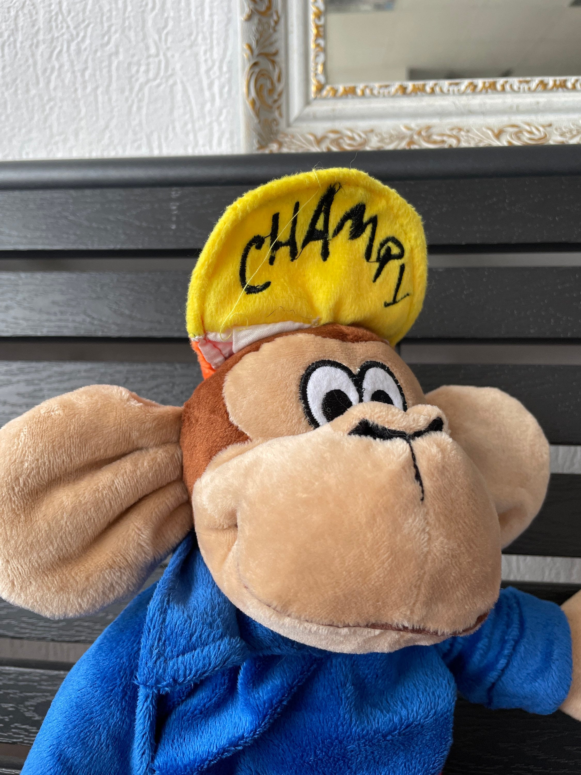 Cute Champy Monkey Stuffed Animal Plush Wearing Yellow Hat - Etsy