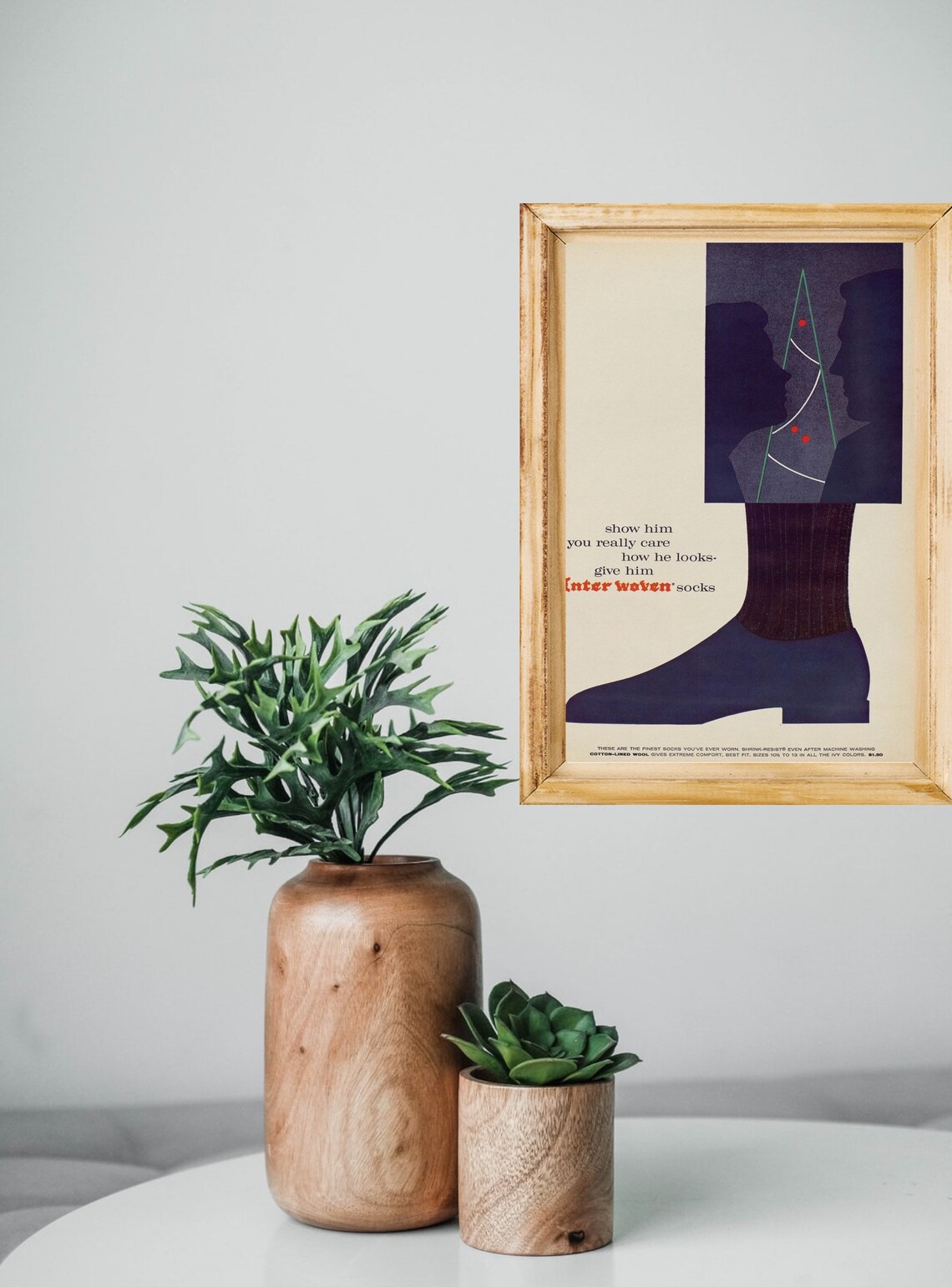 1960 Inter Woven Socks Add Poster Print | Vintage Socks Advertising ...