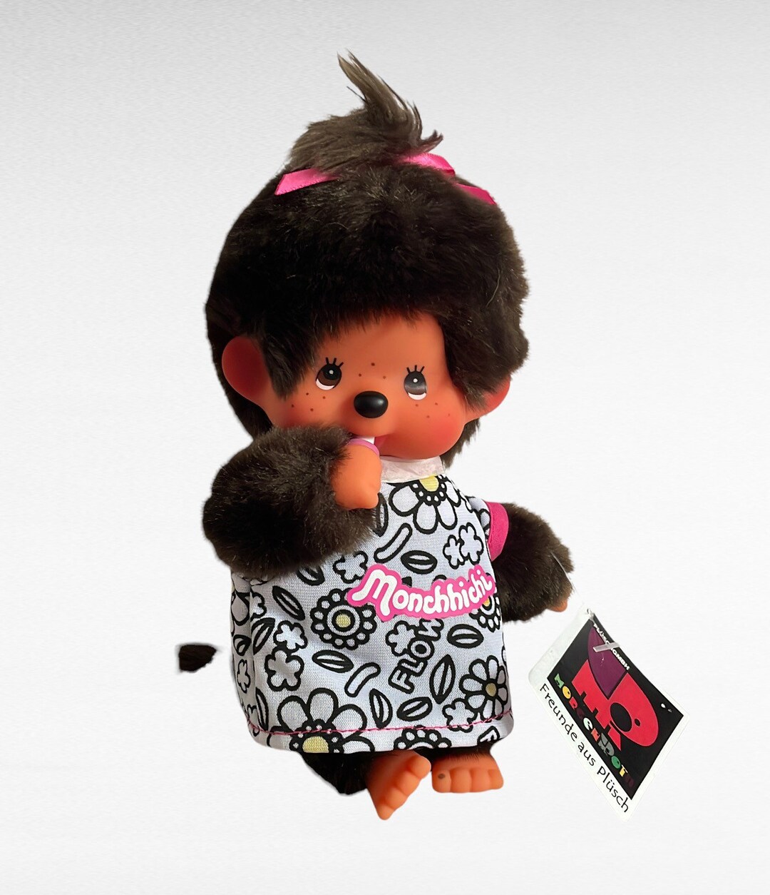 Monchhichi Thumb Sucking Floral Coloring T Shirt Cuddly Soft Doll Toy ...
