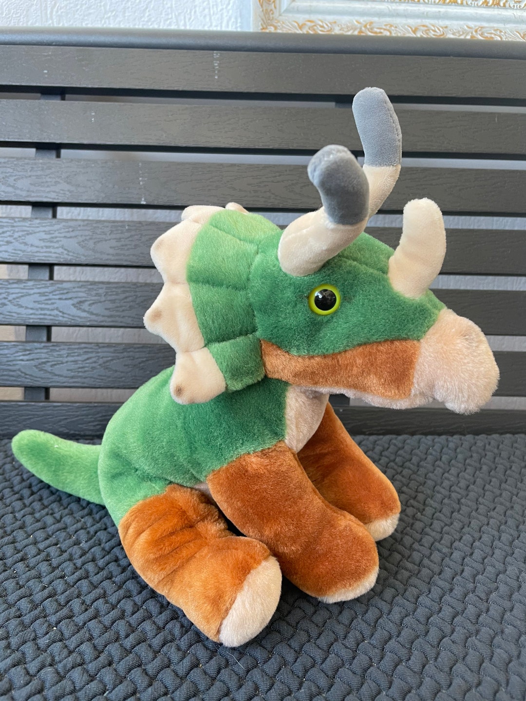 Green Triceratops Soft Stuffed Plush Toy Size 30 Cm Tall - Etsy