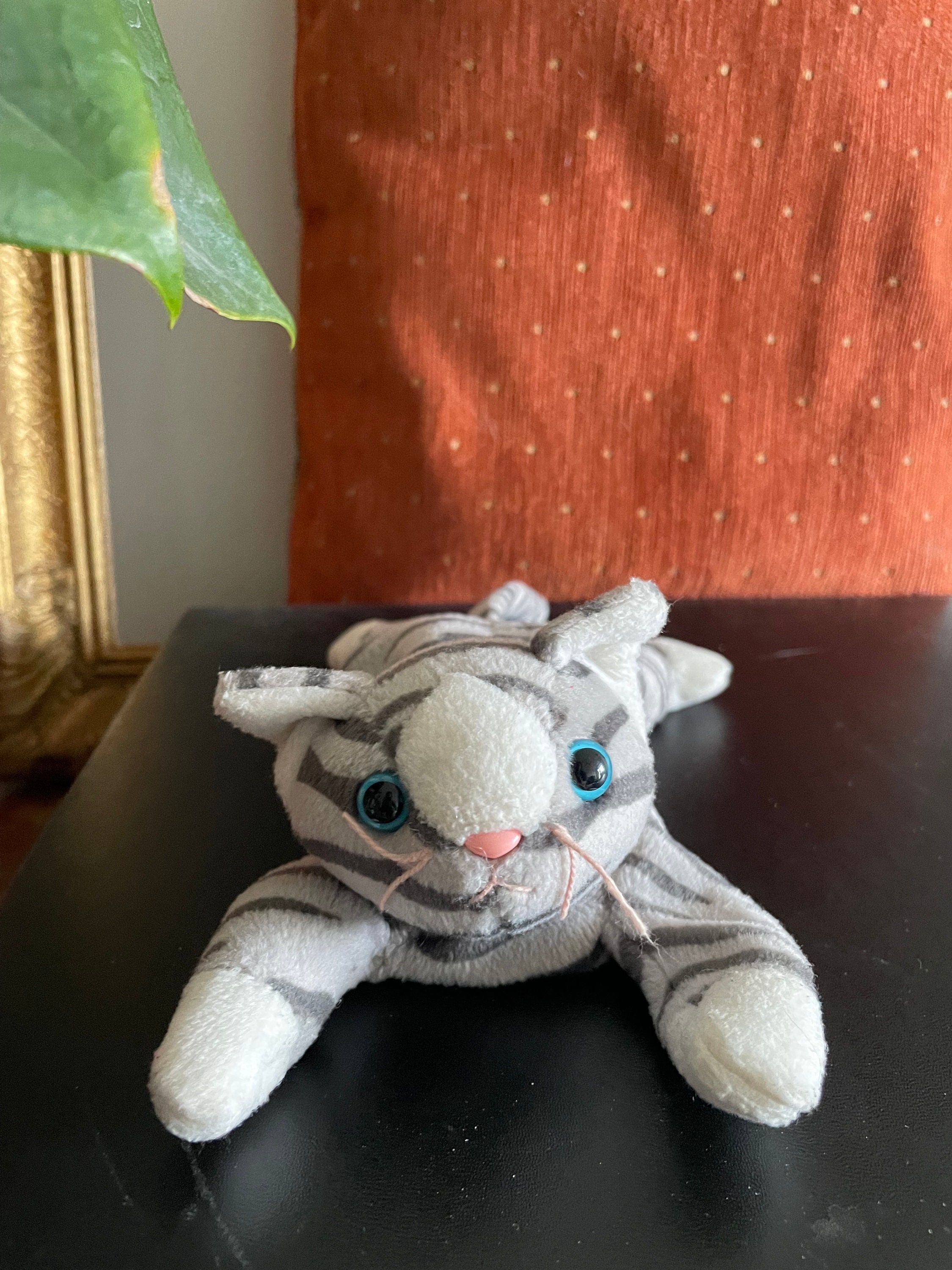 TY Prance Rare Retired Vintage 1997 the Gray Cat Beanie Baby Stuffed ...