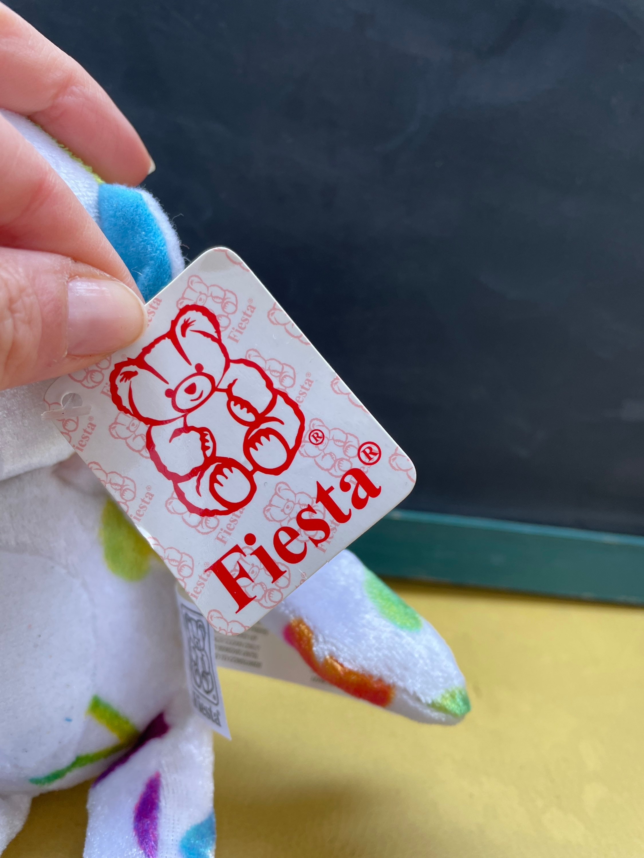 Rare Fiesta Multicolor Rainbow Colors Monkey Blue Ears Stuffed Animal ...