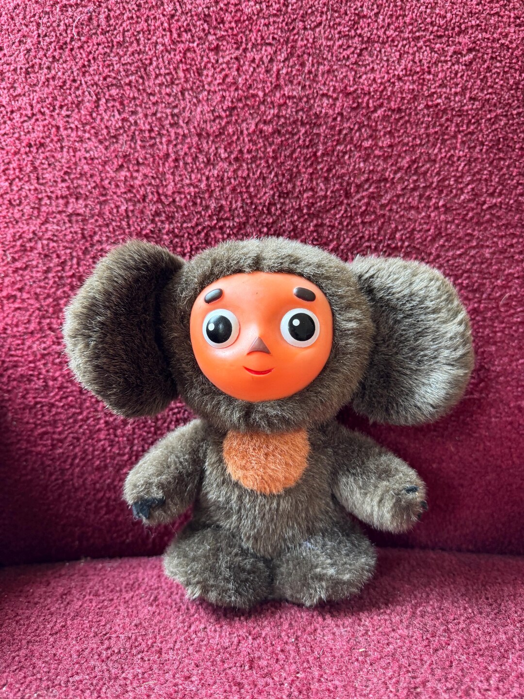 Vintage Fancy Brown Cheburashka Russian Soviet Stuffed Plush Toy Size ...