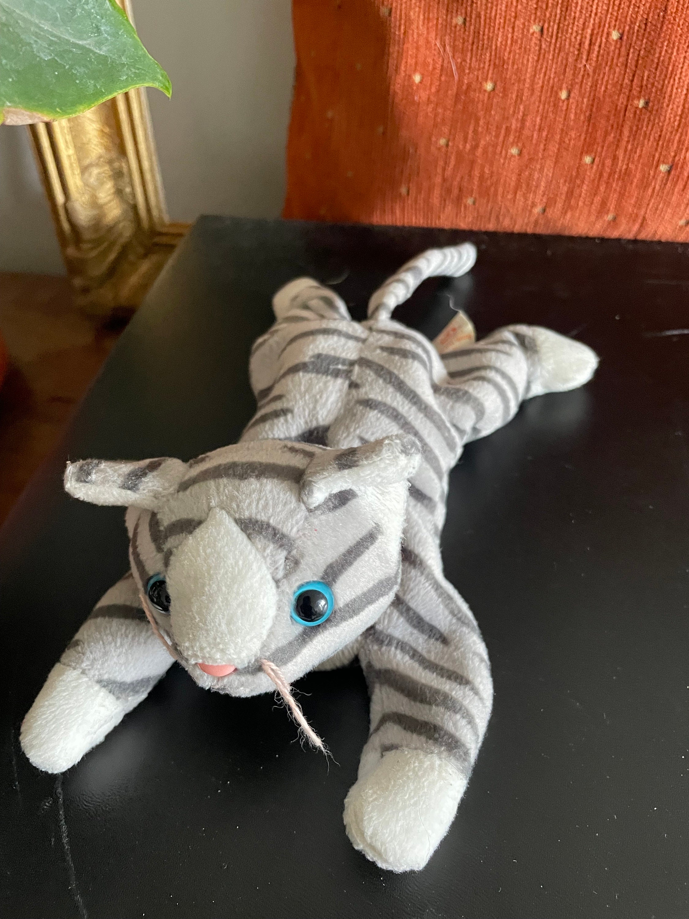 TY Prance Rare Retired Vintage 1997 the Gray Cat Beanie Baby Stuffed ...