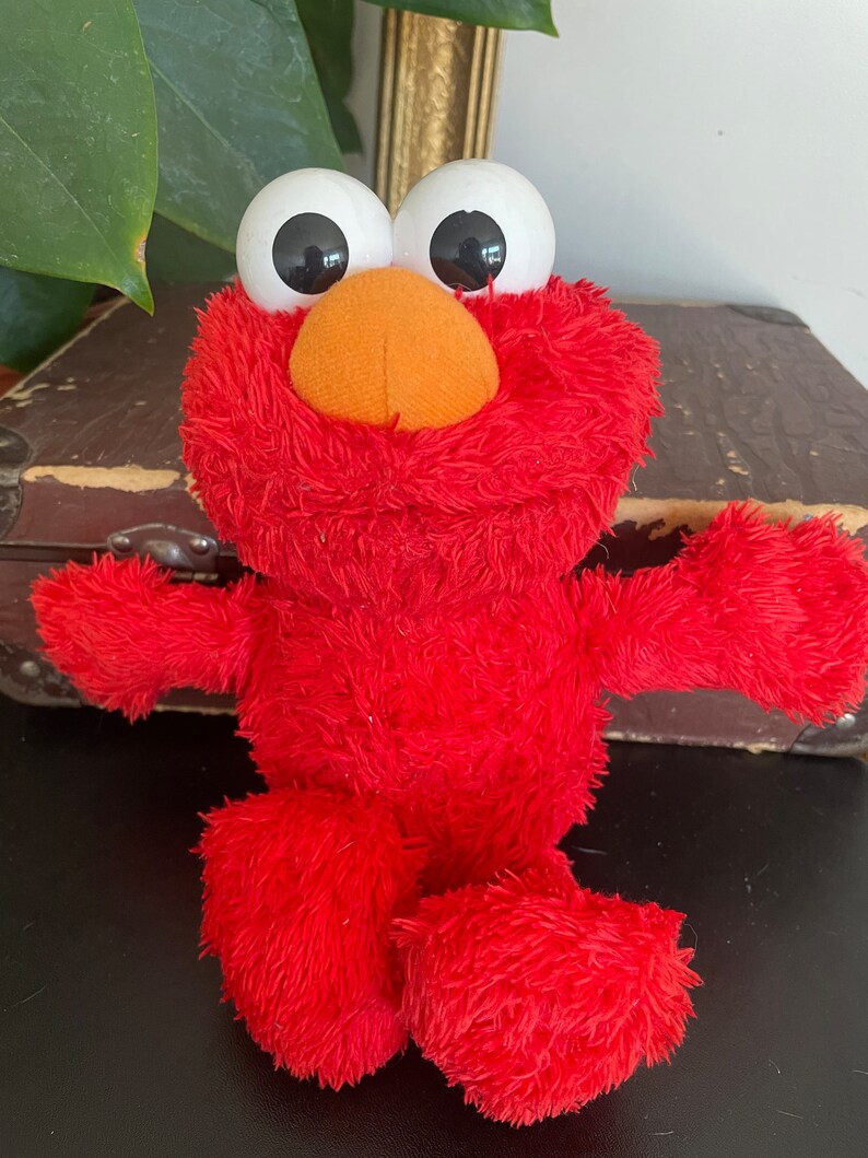 Sesame Street Rare Vintage Fun Elmo Plush Toy Opening Mouth When You ...