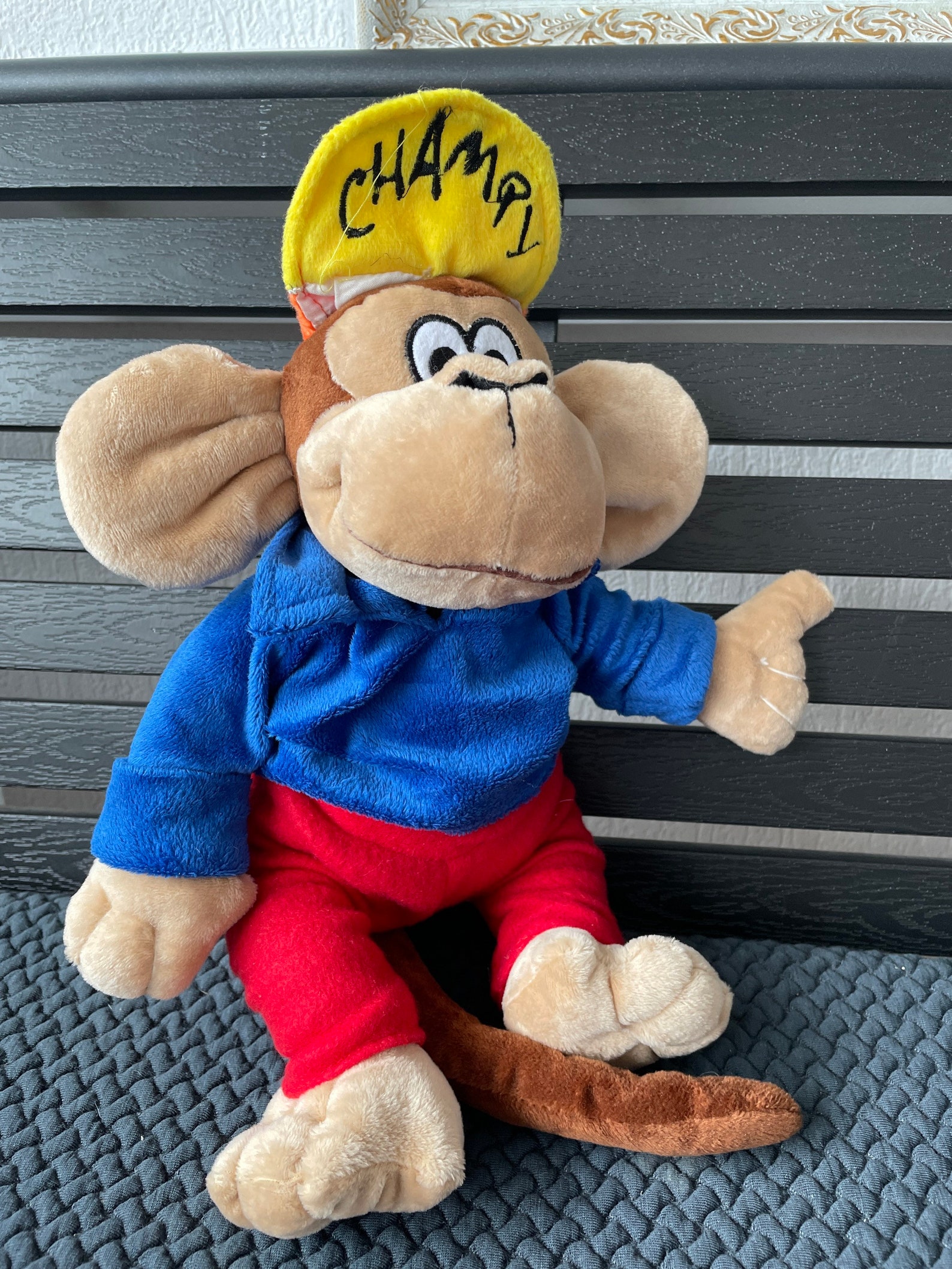 Cute Champy Monkey Stuffed Animal Plush Wearing Yellow Hat - Etsy