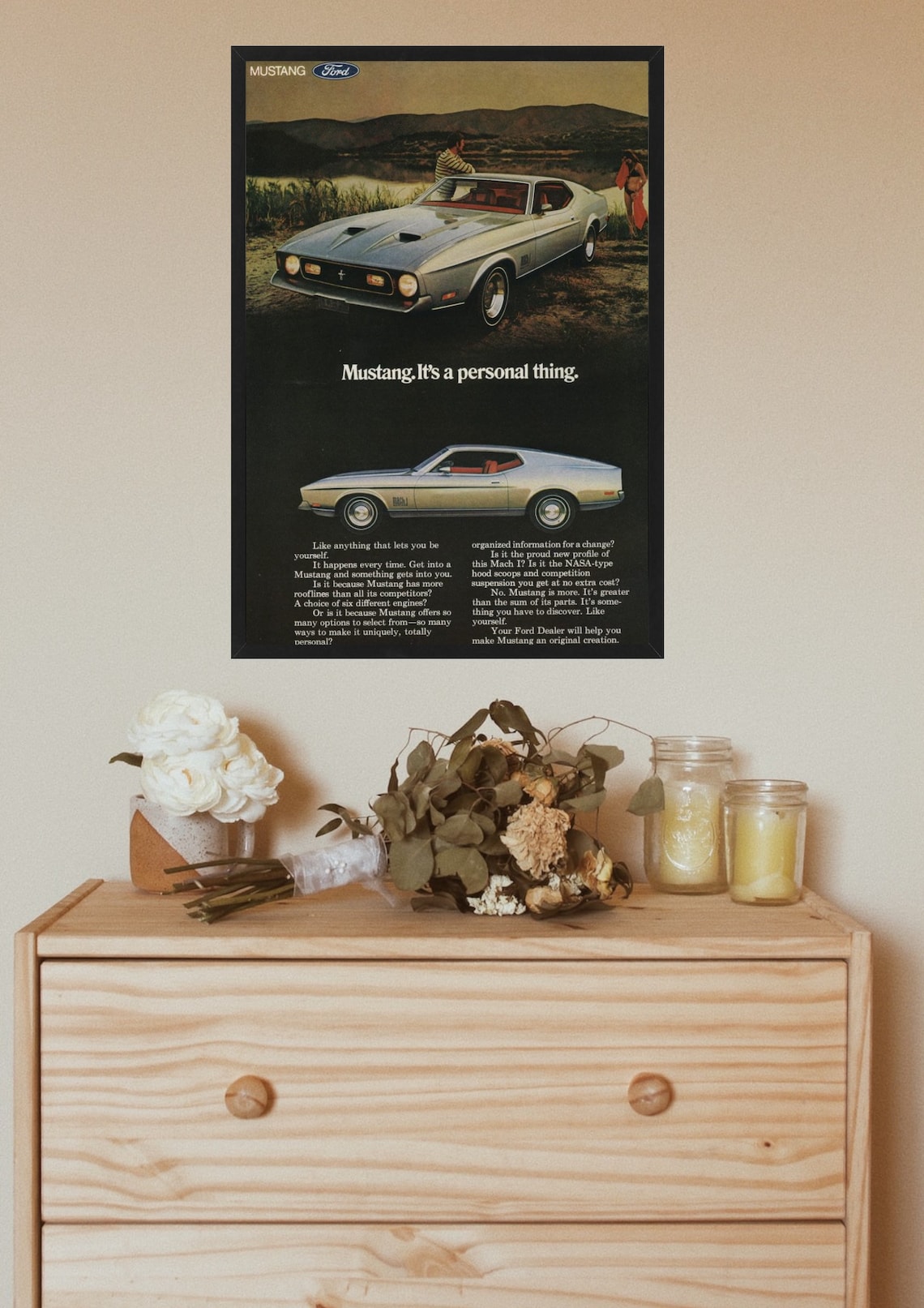 Vintage 1971 Ford Mustang Add Cover Print Ford Vintage Advertising ...
