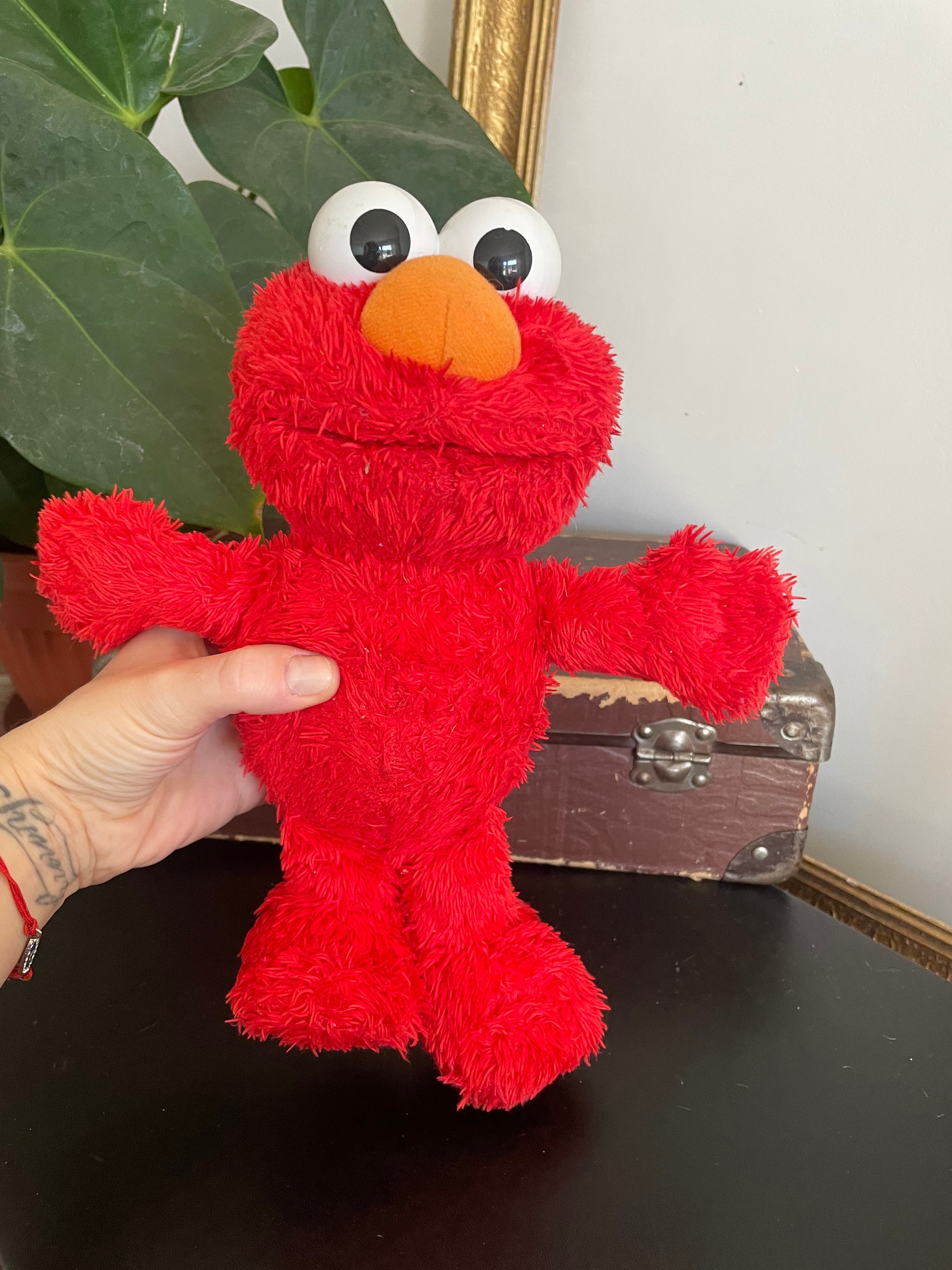 Sesame Street Rare Vintage Fun Elmo Plush Toy Opening Mouth When You ...